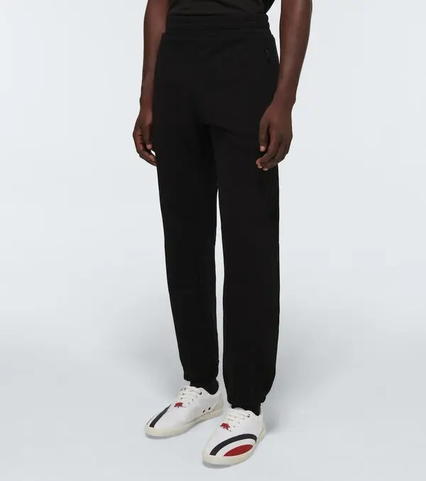 Moncler Brushed Cotton Fleece Sweatpants - Black
