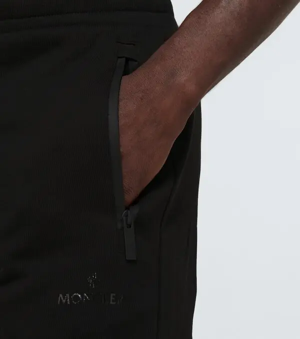 Moncler Brushed Cotton Fleece Sweatpants - Black
