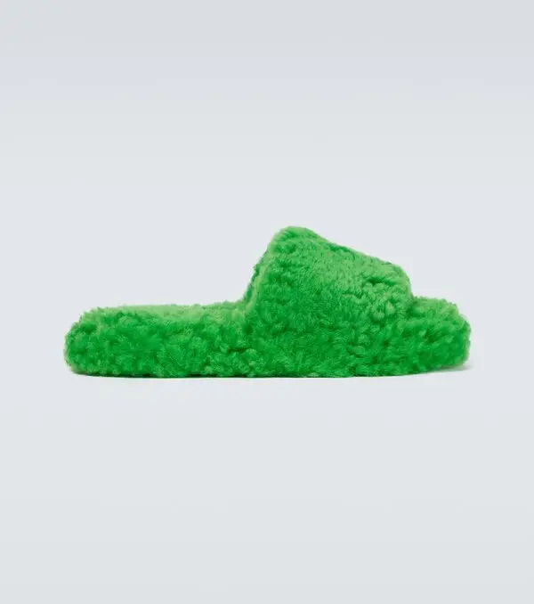Bottega Veneta Resort Teddy Shearling Slides