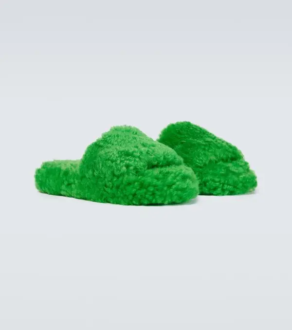 Bottega Veneta Resort Teddy Shearling Slides