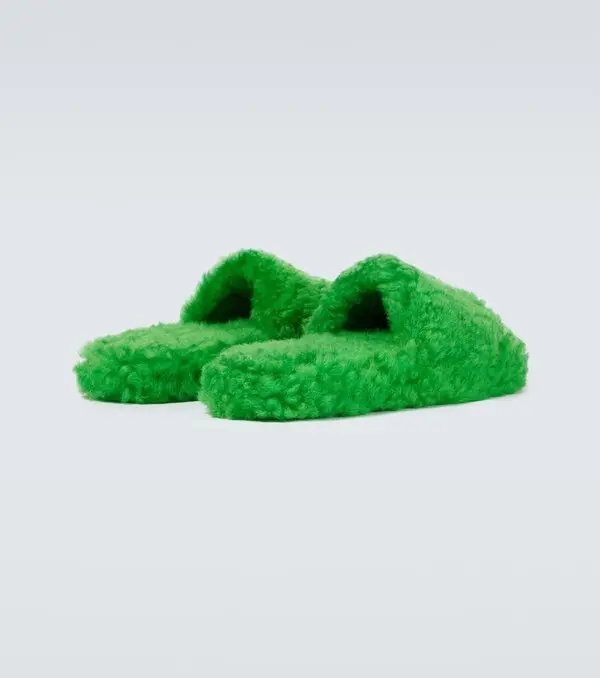 Bottega Veneta Resort Teddy Shearling Slides