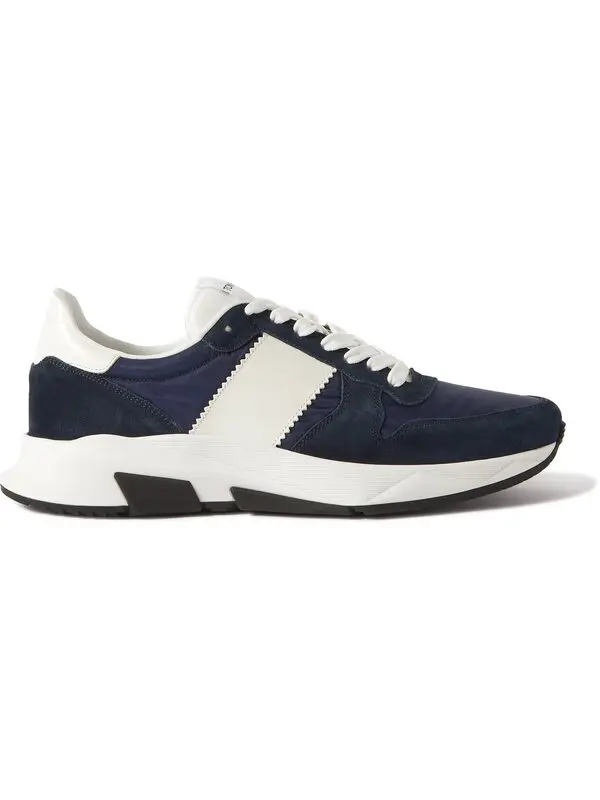 Tom Ford Jagga Leather-Trimmed Nylon And Suede Sneakers In