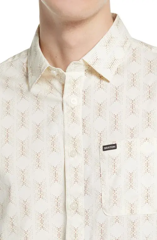 Brixton Chart Slim Fit Short Sleeve Stretch Button-up Shirt
