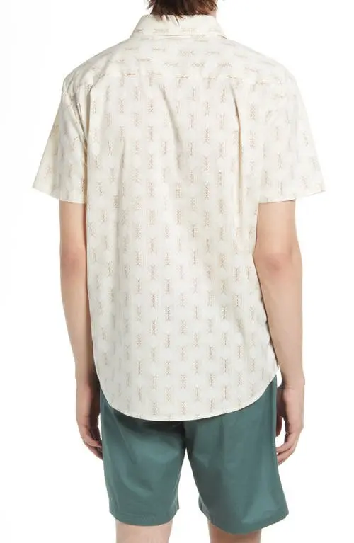 Brixton Chart Slim Fit Short Sleeve Stretch Button-up Shirt