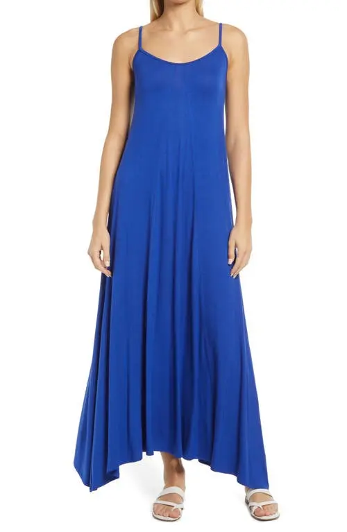 Loveappella Godet Maxi Dress - Royal Blue
