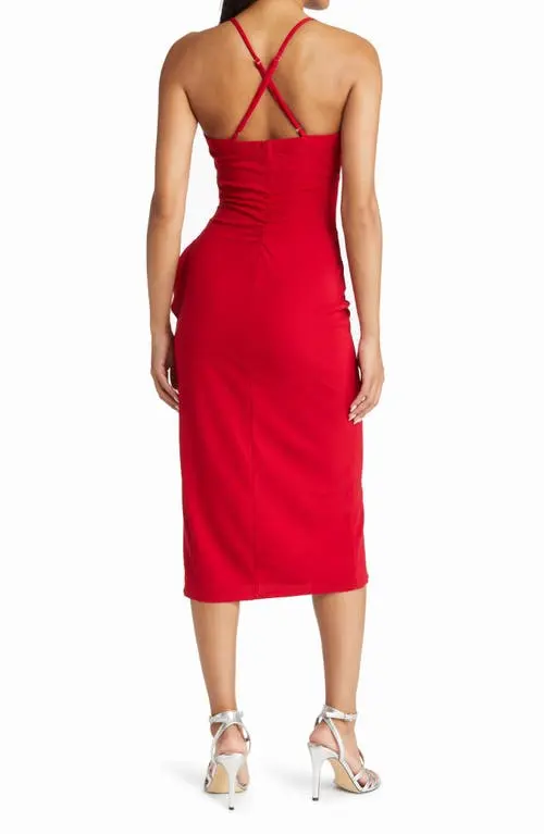 LNL Square Neck Midi Dress