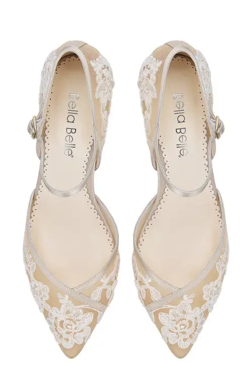 BELLA BELLE Candice Embroidered Pumps - Nude