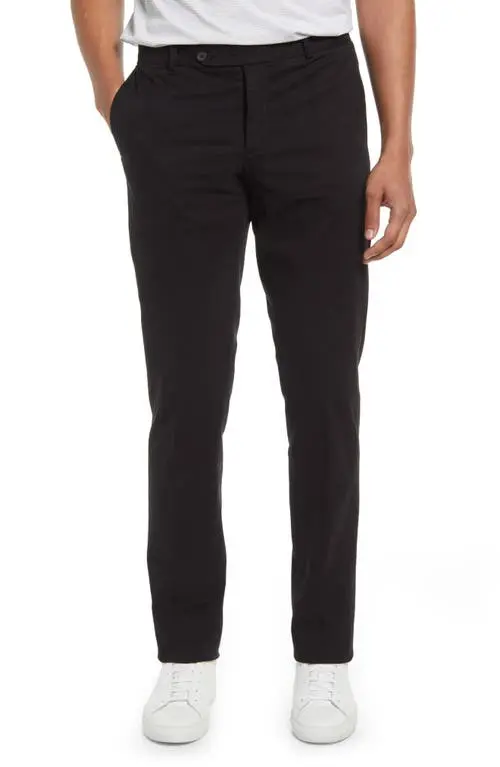 Nordstrom Trim Straight Leg Stretch Flat Front Chino Trousers