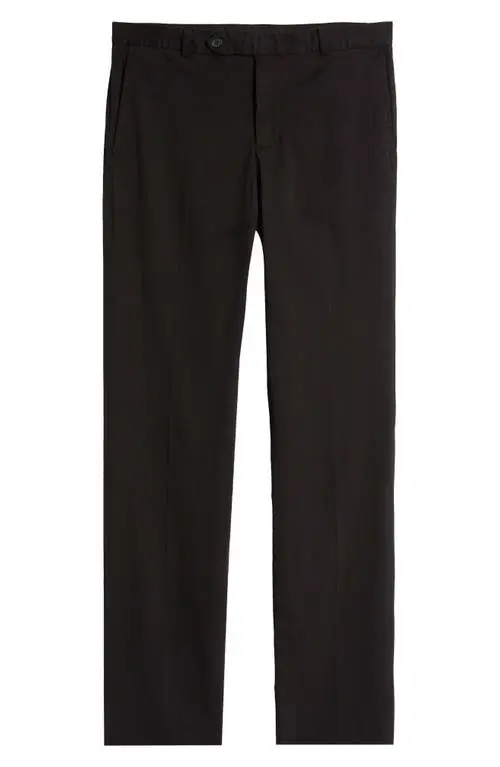 Nordstrom Trim Straight Leg Stretch Flat Front Chino Trousers