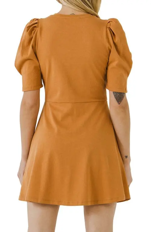 English Factory Puff Sleeve Mini Dress