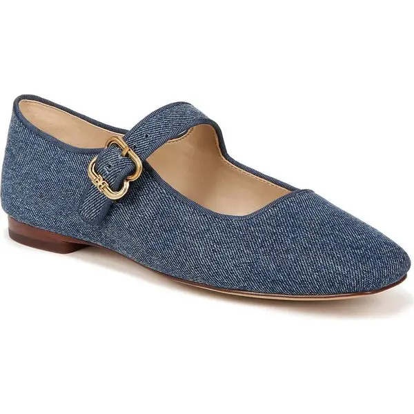 Sam Edelman Michaela Mary Jane Flat - Blue Stone