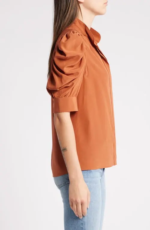 FRAME Gillian Puff Sleeve Silk Blouse