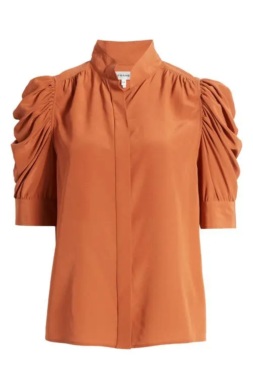 FRAME Gillian Puff Sleeve Silk Blouse