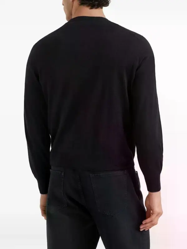 Brunello Cucinelli V-neck Knitted Jumper - Black