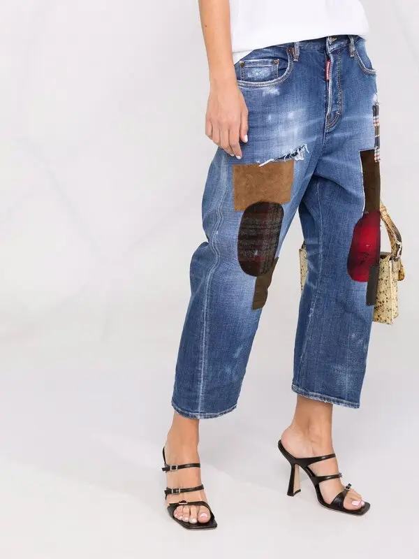 Dsquared2 Patchwork Cropped Jeans