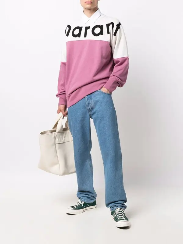 Isabel Marant Aftone Colourblock Logo-print Sweatshirt