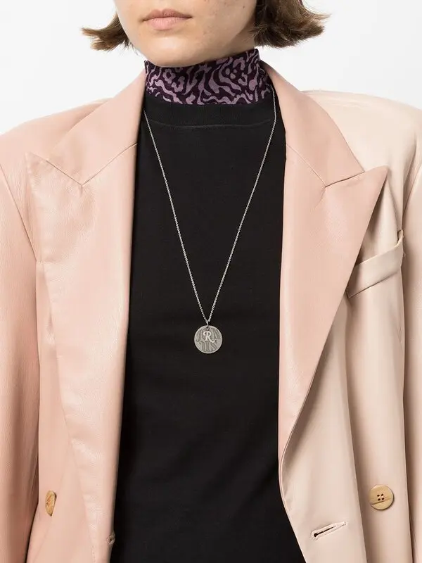 Raf Simons Circular Pendant Clasp-fastening Necklace