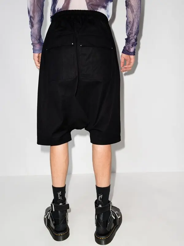 Rick Owens Pod Drop-crotch Track Shorts
