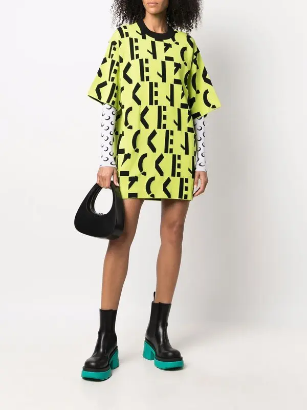 Kenzo Knitted Monogram Dress In Green - 42% Off | Editorialist