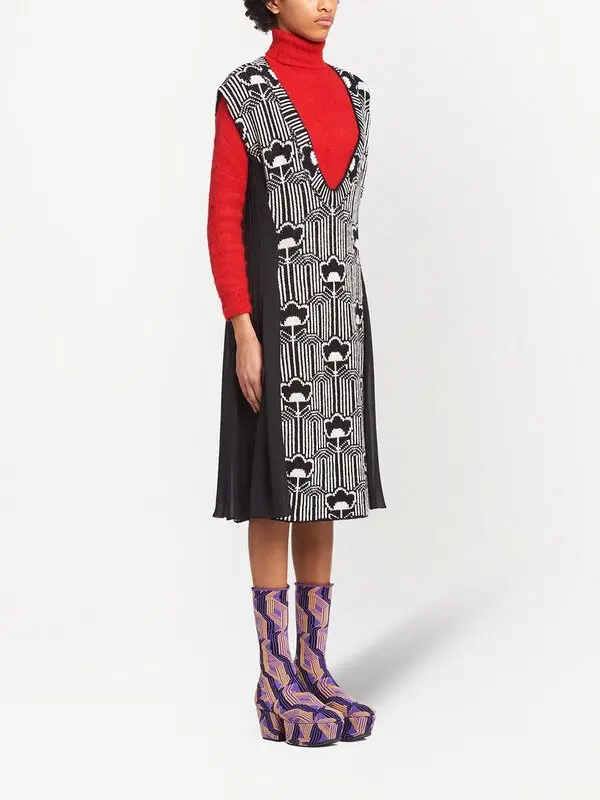 Prada Jacquard Wool Knit Dress