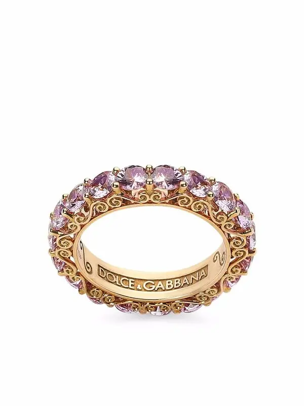 Dolce & Gabbana 18kt Yellow Heritage Sapphire Band Ring - Gold