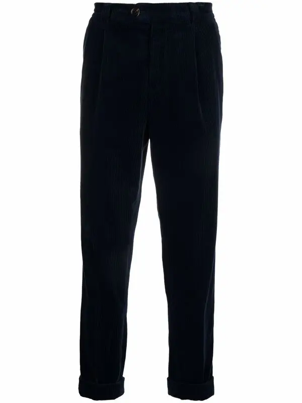 Brunello Cucinelli Corduroy Straight-leg Trousers - Blue