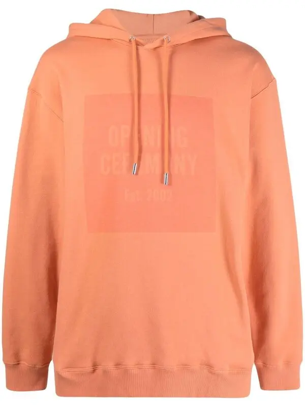 Opening Ceremony Box Logo Print Hoodie - Orange