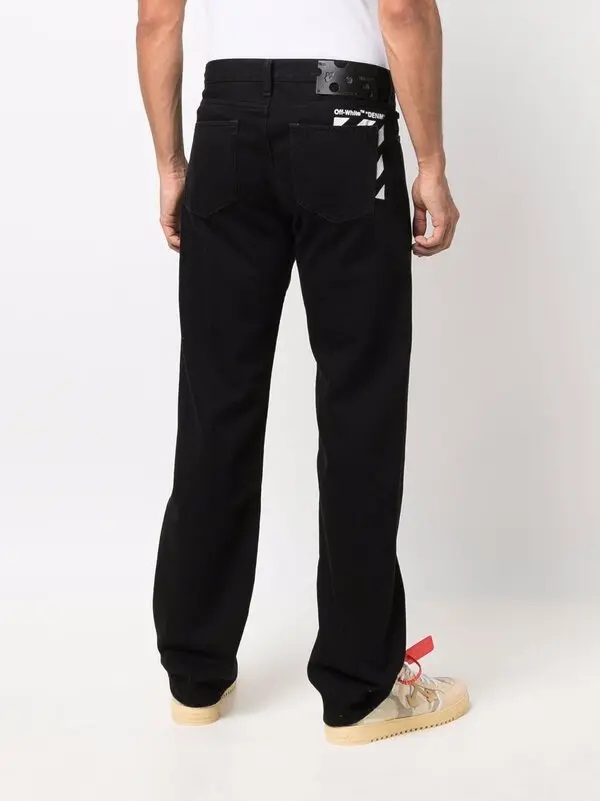 Off-White Diagonals Print Straight-leg Jeans