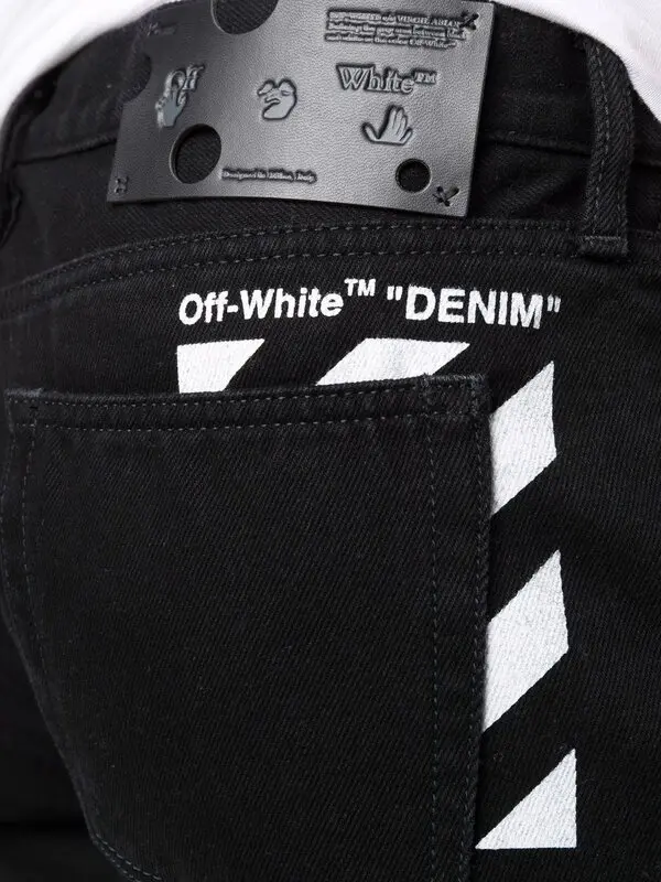 Off-White Diagonals Print Straight-leg Jeans