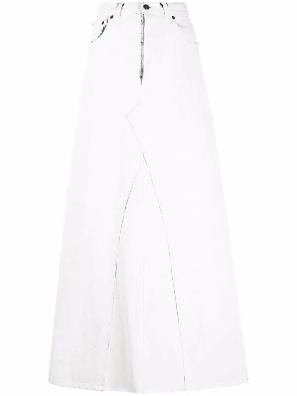 MAISON MARGIELA High-waisted Maxi Skirt - White