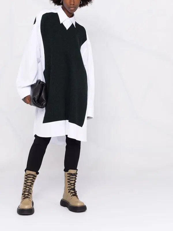 maison margiela oversized shirt dress MM6 Maison Margiela long-sleeve Shirt Dress | Black