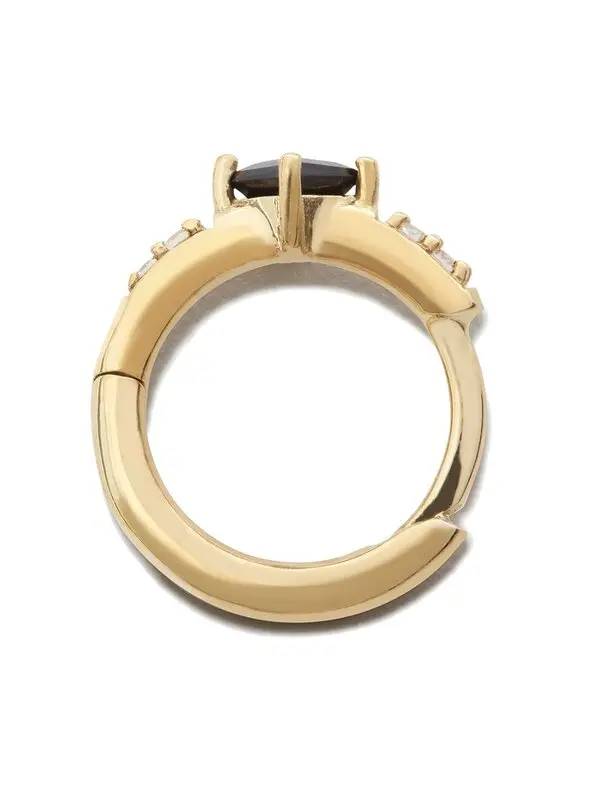 OTIUMBERG 9kt Yellow Sapphire Huggie Hoop