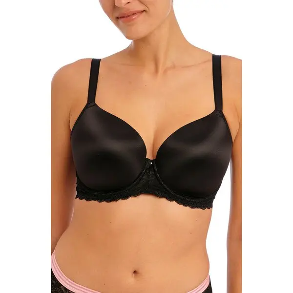 Freya Offbeat Underwire Demi Plunge Molded Bra - Black