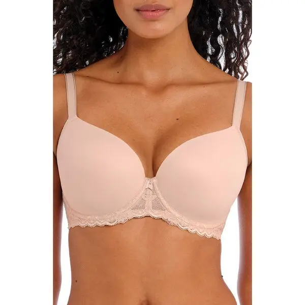 Freya Offbeat Underwire Demi Plunge Molded Bra - Natural Beige