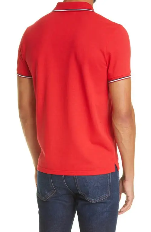 Moncler Logo Patch Tipped Cotton Piqué Polo