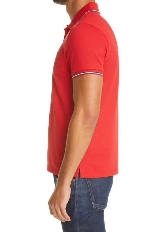 Moncler Logo Patch Tipped Cotton Piqué Polo