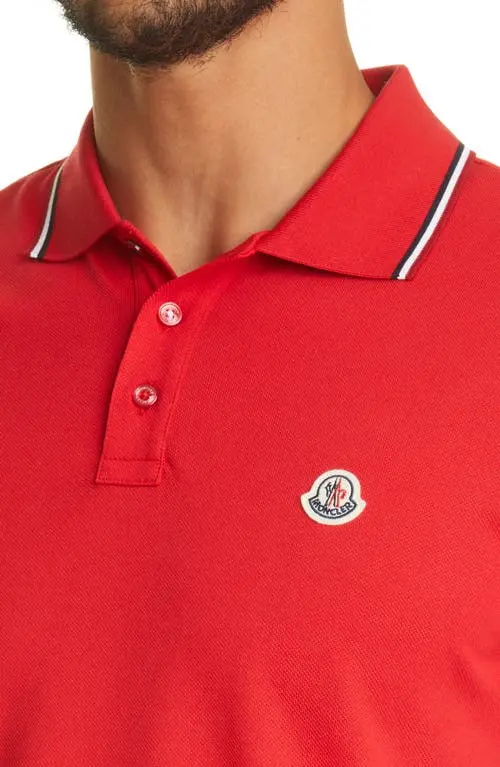 Moncler Logo Patch Tipped Cotton Piqué Polo
