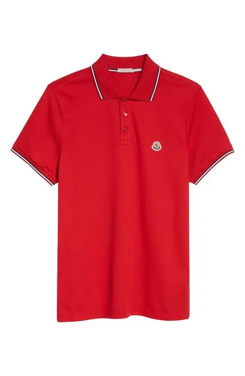 Moncler Logo Patch Tipped Cotton Piqué Polo