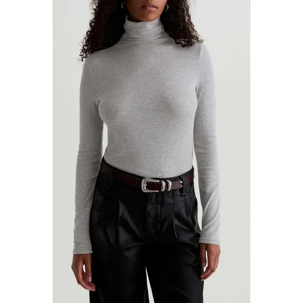 Ag Chels Ribbed Turtleneck Sweater - Heather Grey