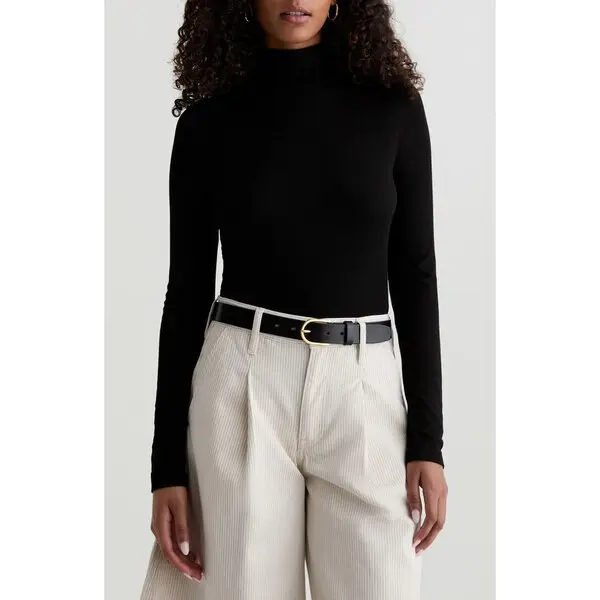 Ag Chels Ribbed Turtleneck Sweater - Super Black