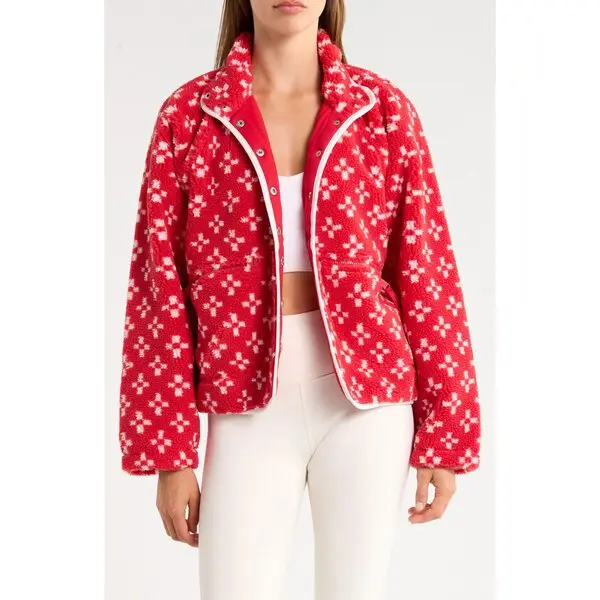 Free People Rocky Ridge Fleece Jacket - Fuschia