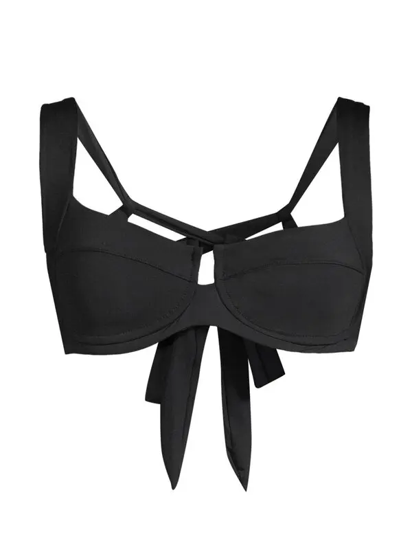 L*Space Sensual Solids Camellia Bikini Top - Black