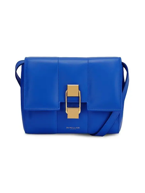 Demellier Mini Alexandria Leather Shoulder Bag Electric Blue