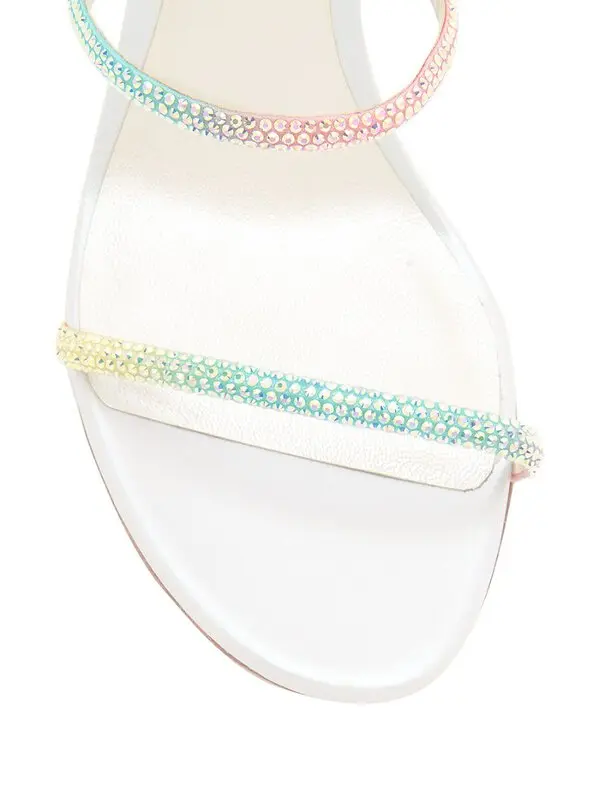 Rene Caovilla Rainbow Embellished Satin Wraparound High-heel Sandals