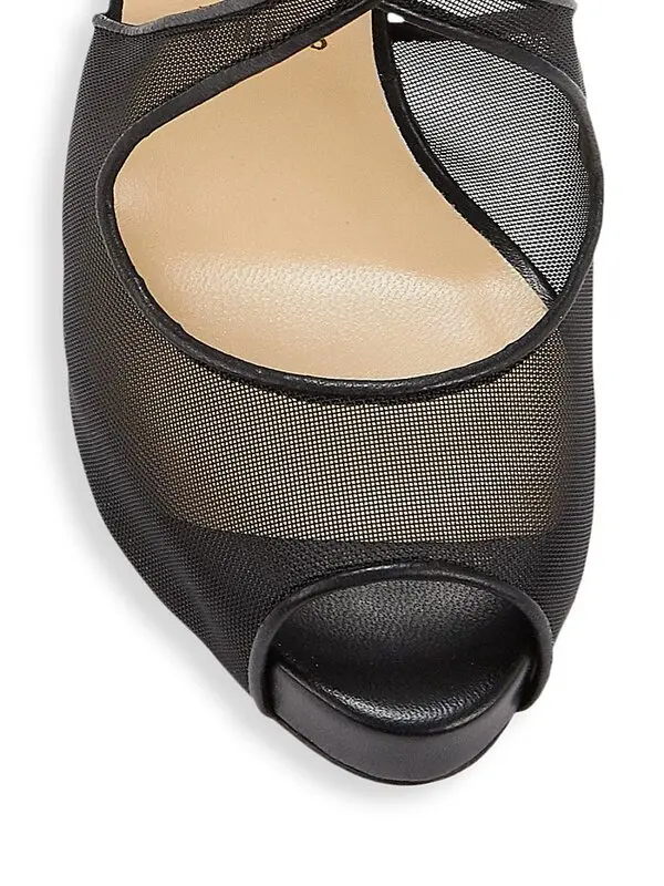 CHRISTIAN LOUBOUTIN Mariacar Leather & Mesh Platform Sandals