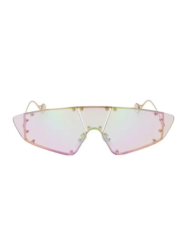 Fenty Beauty Techno 99mm Mask Sunglasses In Gold Brown - 60  display picture 2