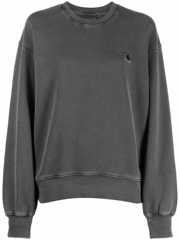 Carhartt Work In Progress Cotton Logo Patch Sweatshirt - Black