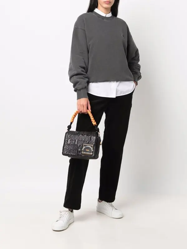 Carhartt Work In Progress Cotton Logo Patch Sweatshirt - Black