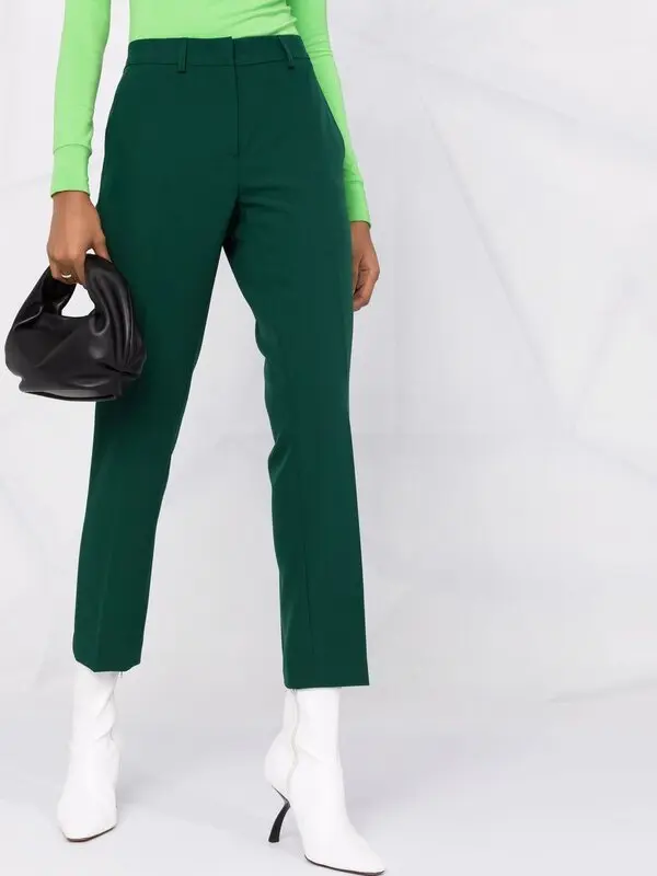 BLANCA VITA Cropped Tailored Trousers - Green