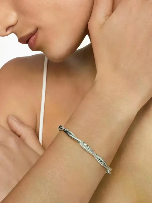 David Yurman Sterling Petite Infinity Diamond Bracelet - Silver
